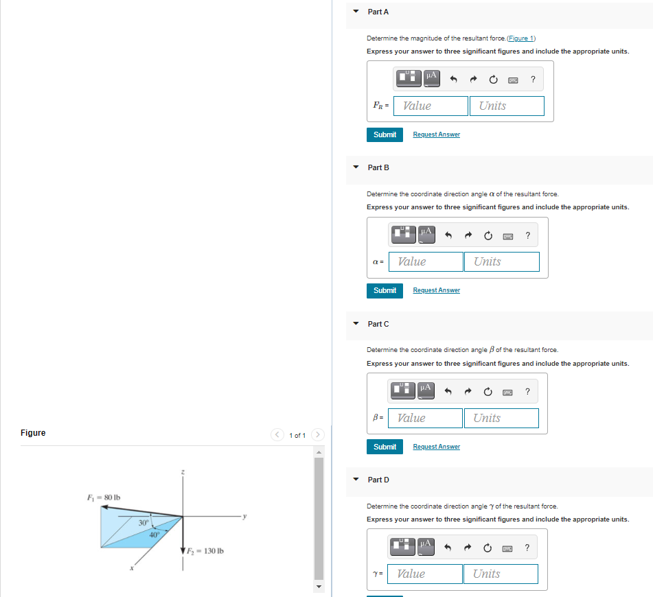 Solved Part A Determine the magnitude of the resultant | Chegg.com
