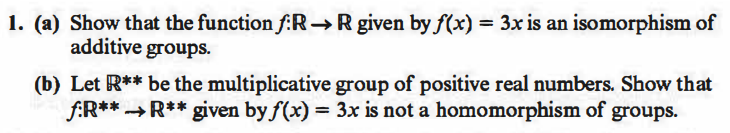 Solved 1. (a) Show that the function f:R→R given by f(x)=3x | Chegg.com