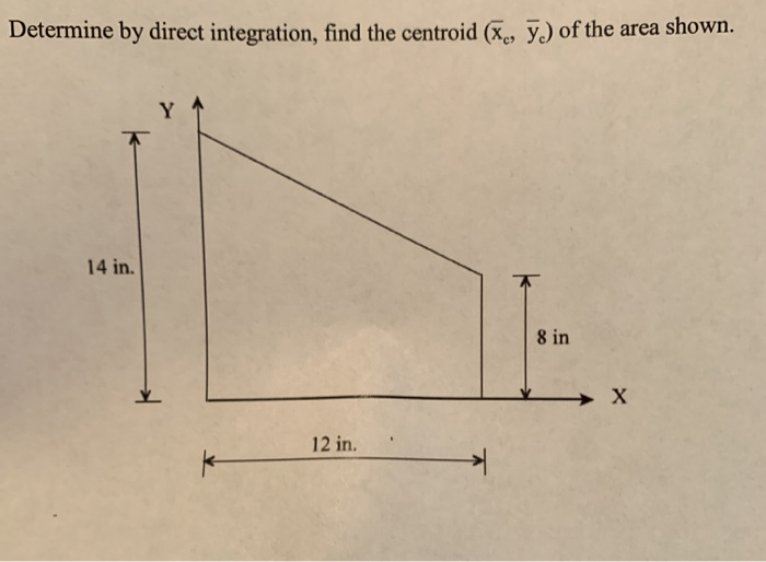 Solved Determine by direct integration, find the centroid (, | Chegg.com