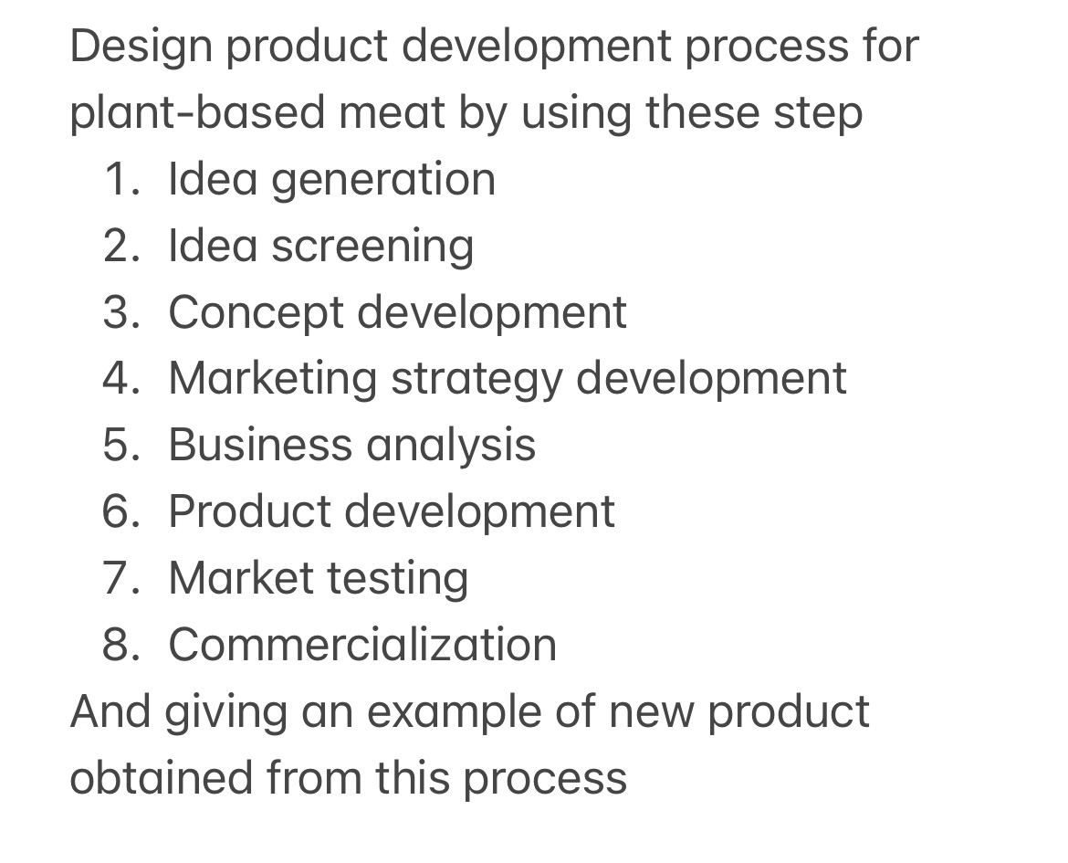 Solved Design product development process for plant-based | Chegg.com