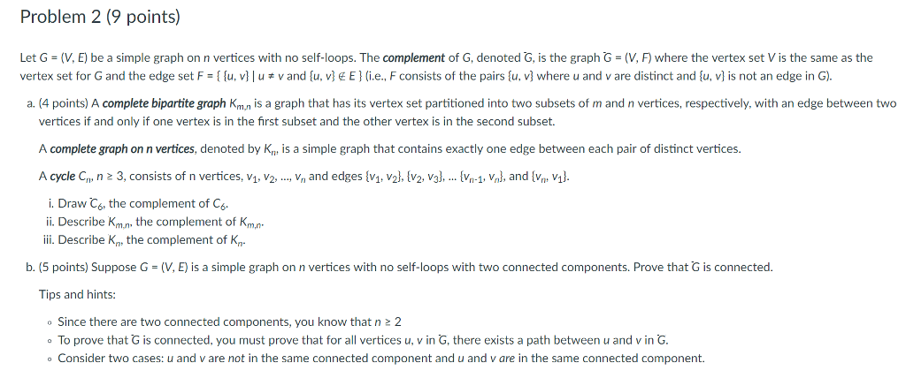 Solved Discrete Mathematics Graph. Hint given was to use | Chegg.com