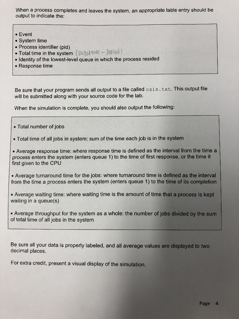 « Computer Lab: Multi-Level Feedback Queue Simulation | Chegg.com