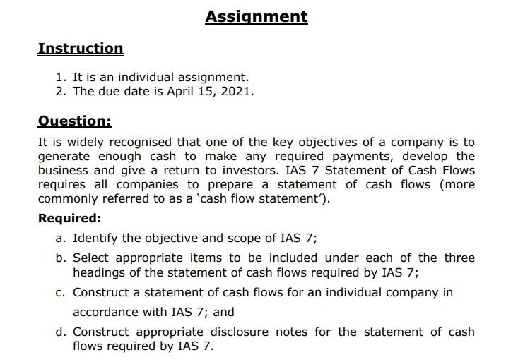 Solved Assignment Instruction 1 It Is An Individual 