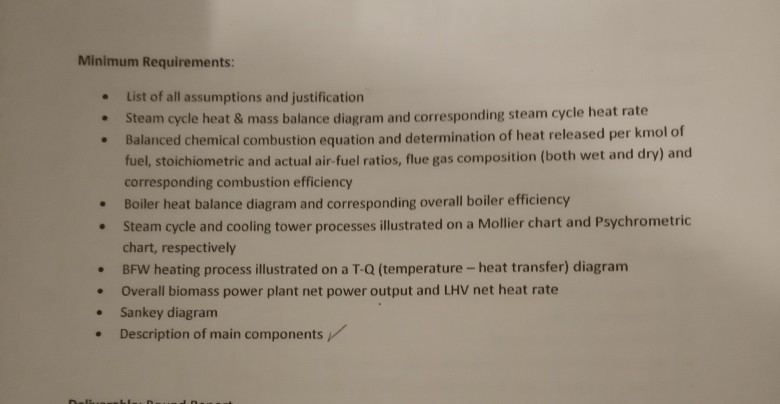 Minimum Requirements: List of all assumptions and | Chegg.com