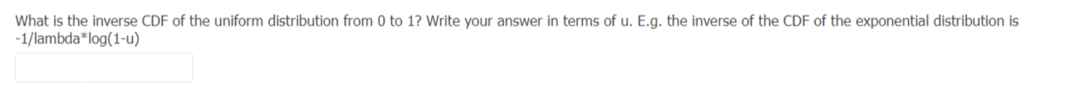 Solved What is the inverse CDF of the uniform distribution | Chegg.com