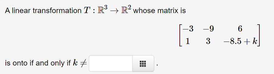 Solved A linear transformation T:R3 + R2 whose matrix is 3 | Chegg.com