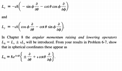 Solved Show that in spherical coordinates Lx and Ly appear | Chegg.com