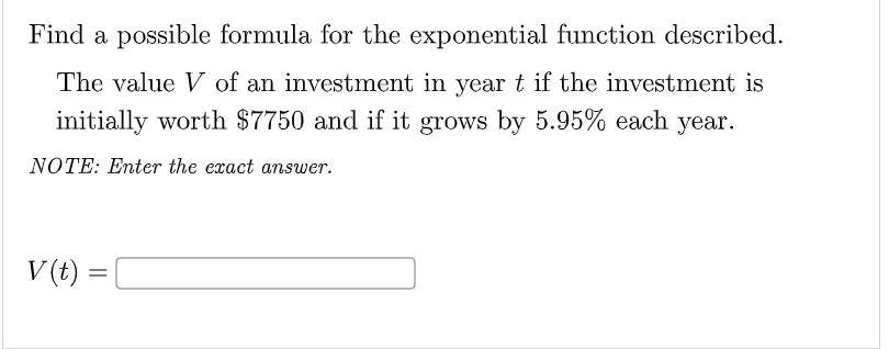 Solved The table below shows values for an exponential | Chegg.com