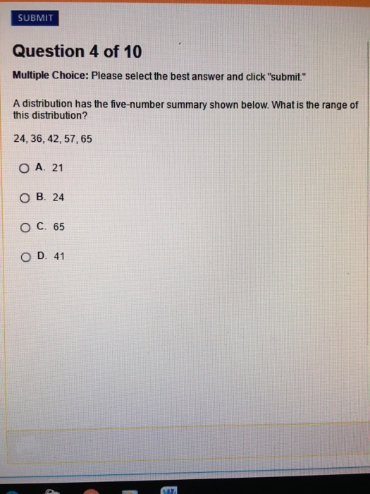 Solved a distribution has the five number summary shown | Chegg.com