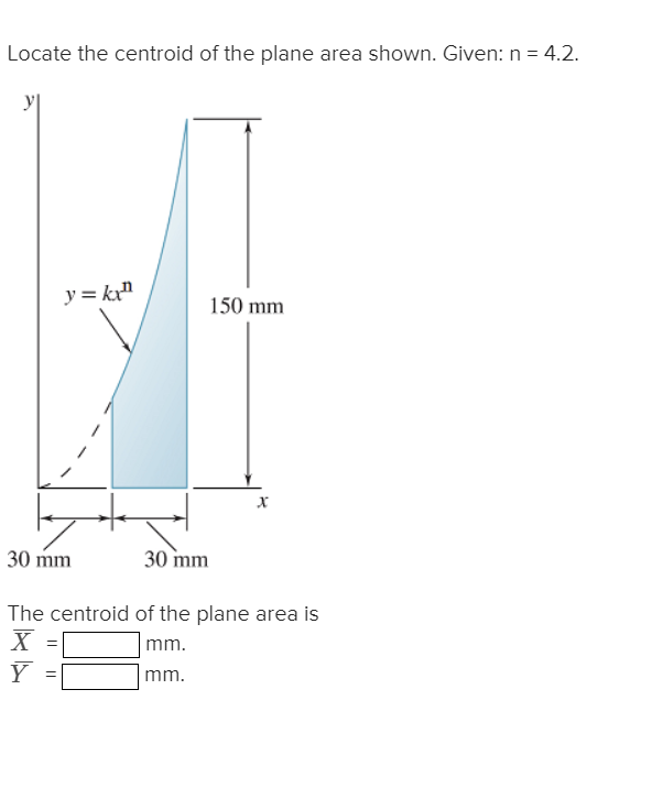 Solved Locate the centroid of the plane area shown. Given: n | Chegg.com
