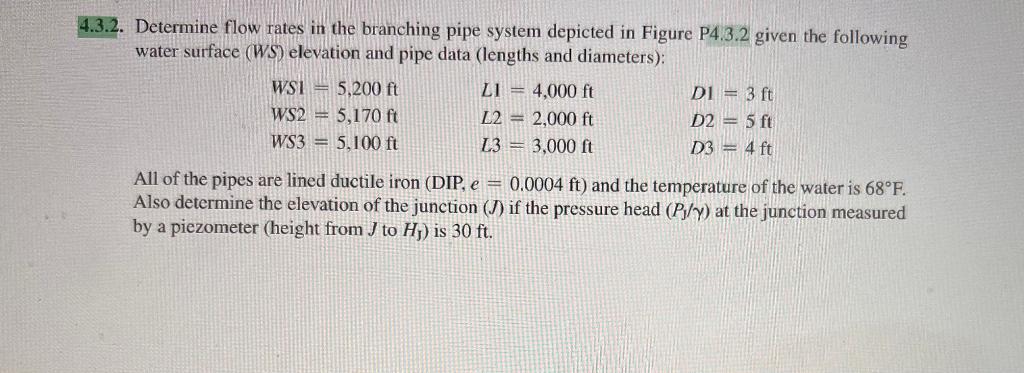Solved 2. Determine flow rates in the branching pipe system | Chegg.com