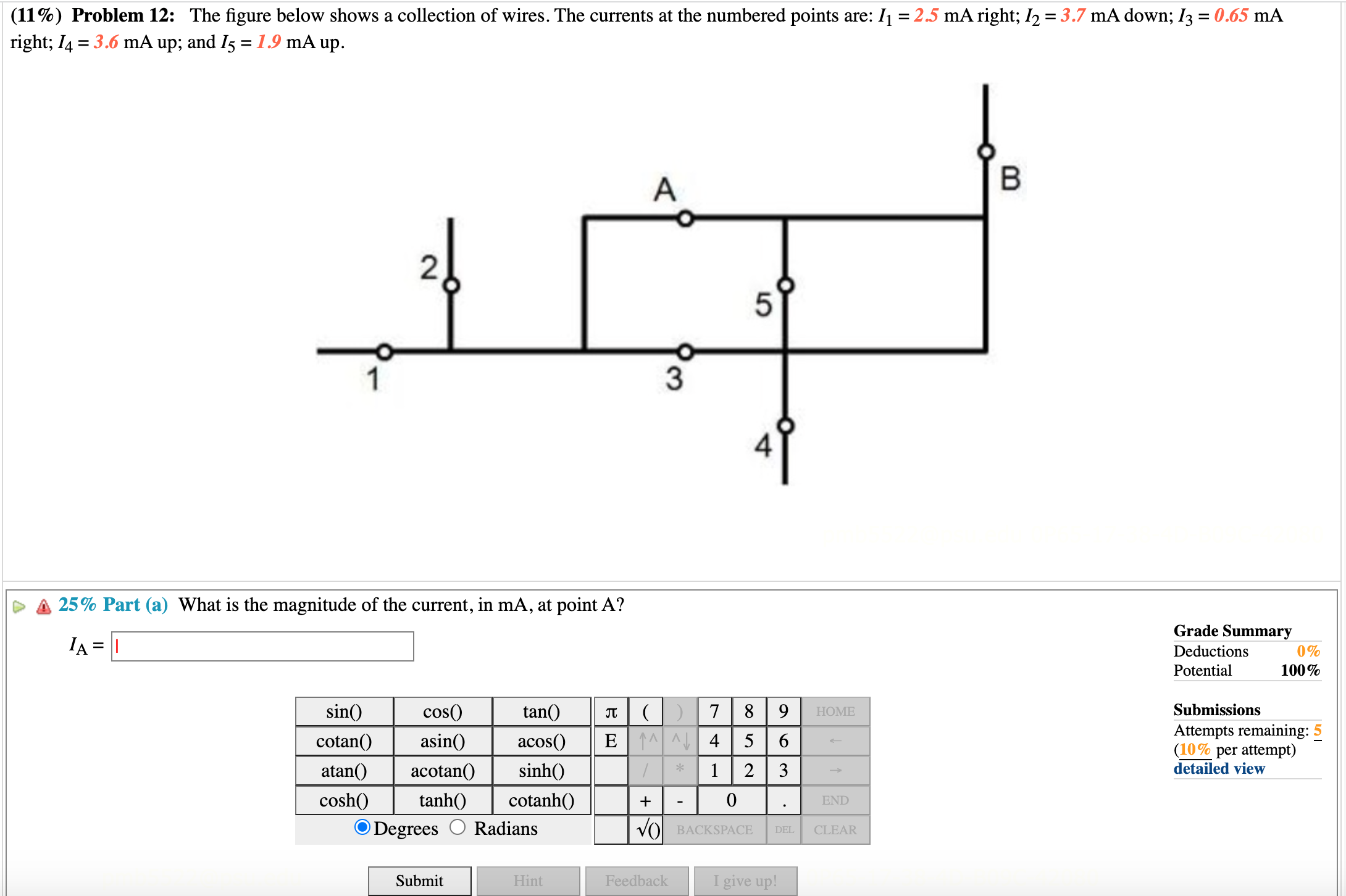 Solved (11\%) Problem 12: The figure below shows a | Chegg.com