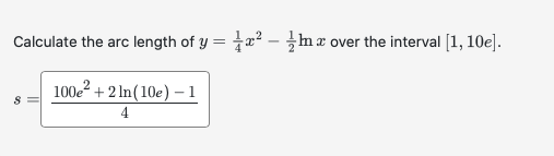 Solved Calculate the arc length of y=41x2−21lnx over the | Chegg.com