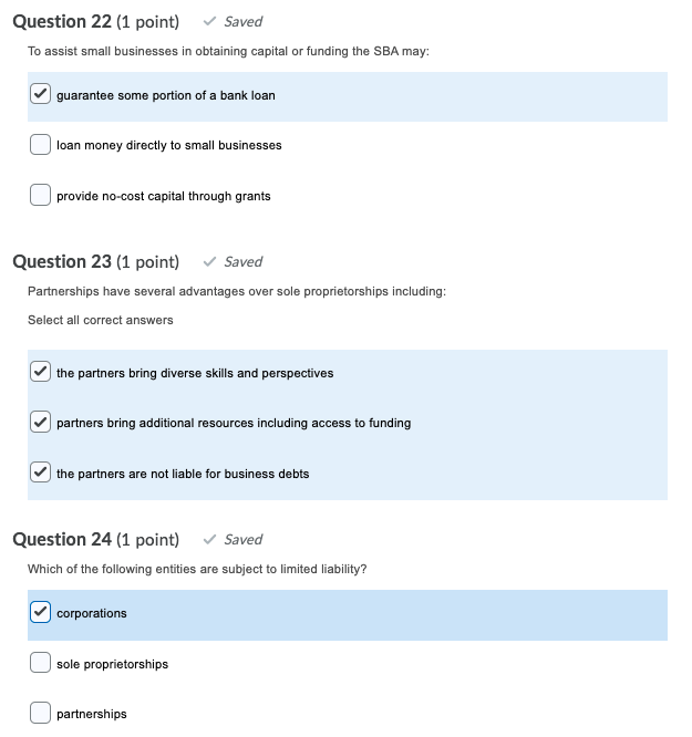 Solved Question 1 (1 point) Saved Which of the following | Chegg.com