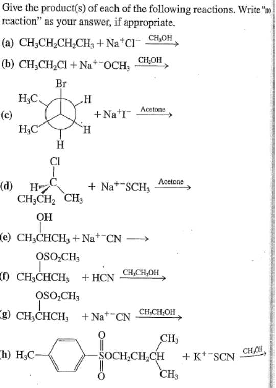 Solved Give the product(s) of each of the following | Chegg.com