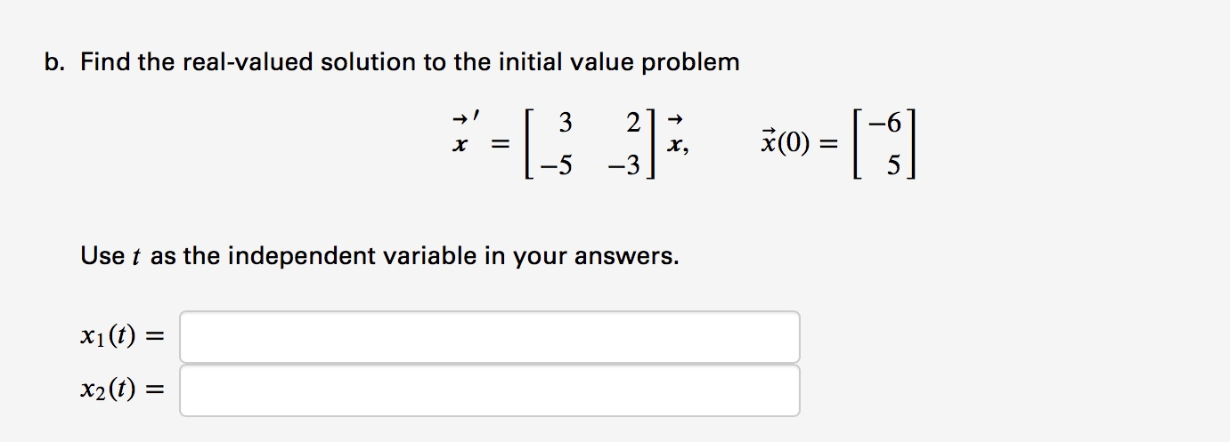 Solved b. Find the real-valued solution to the initial value | Chegg.com