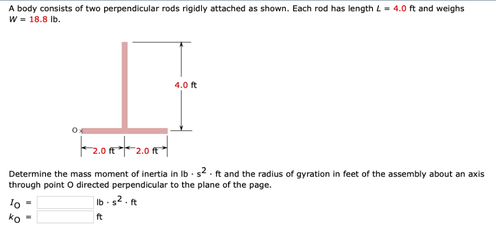 Solved A body consists of two perpendicular rods rigidly | Chegg.com