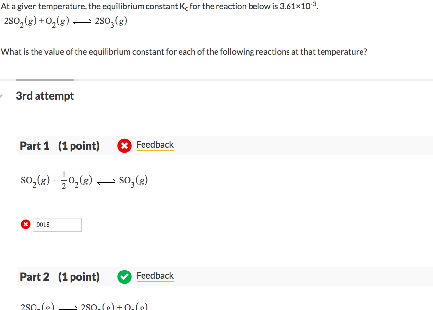 Solved At a given temperature, the equilibrium constant Kc | Chegg.com