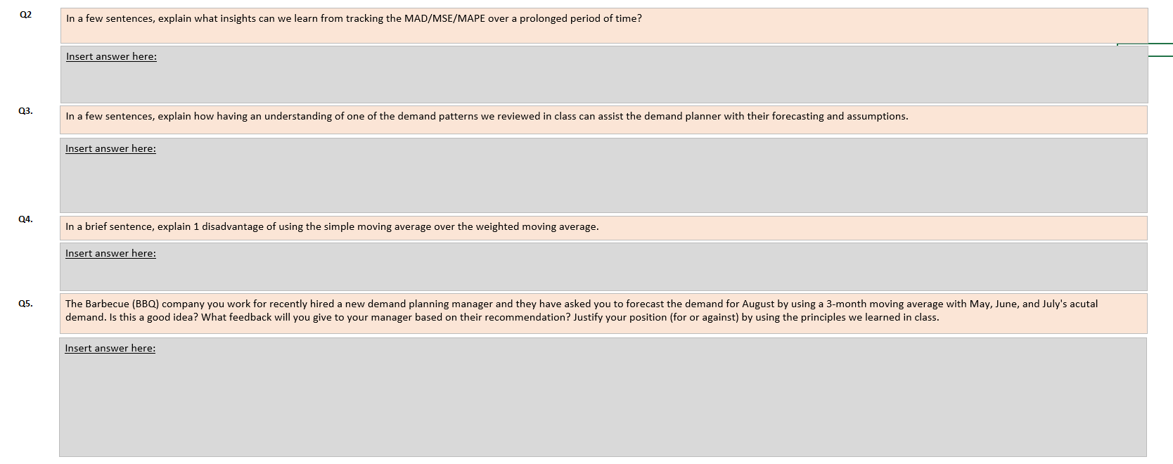 Solved NOTE: You will fill in the only the cells in grey. | Chegg.com