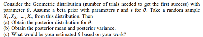 Solved Consider the Geometric distribution (number of trials | Chegg.com