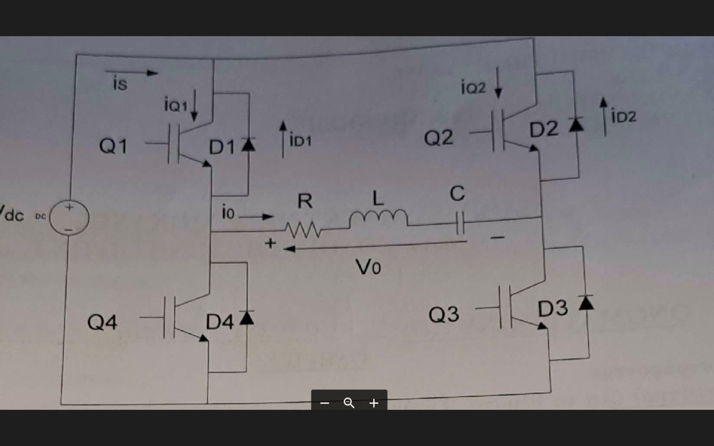 Solved For the monophasic inverter of the following picture | Chegg.com