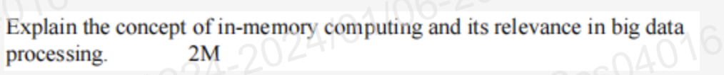 Solved Explain the concept of in-memory computing and its | Chegg.com