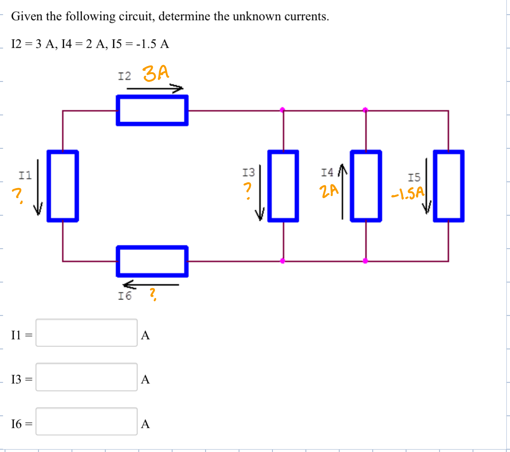 Solved Given the following circuit, determine the unknown | Chegg.com