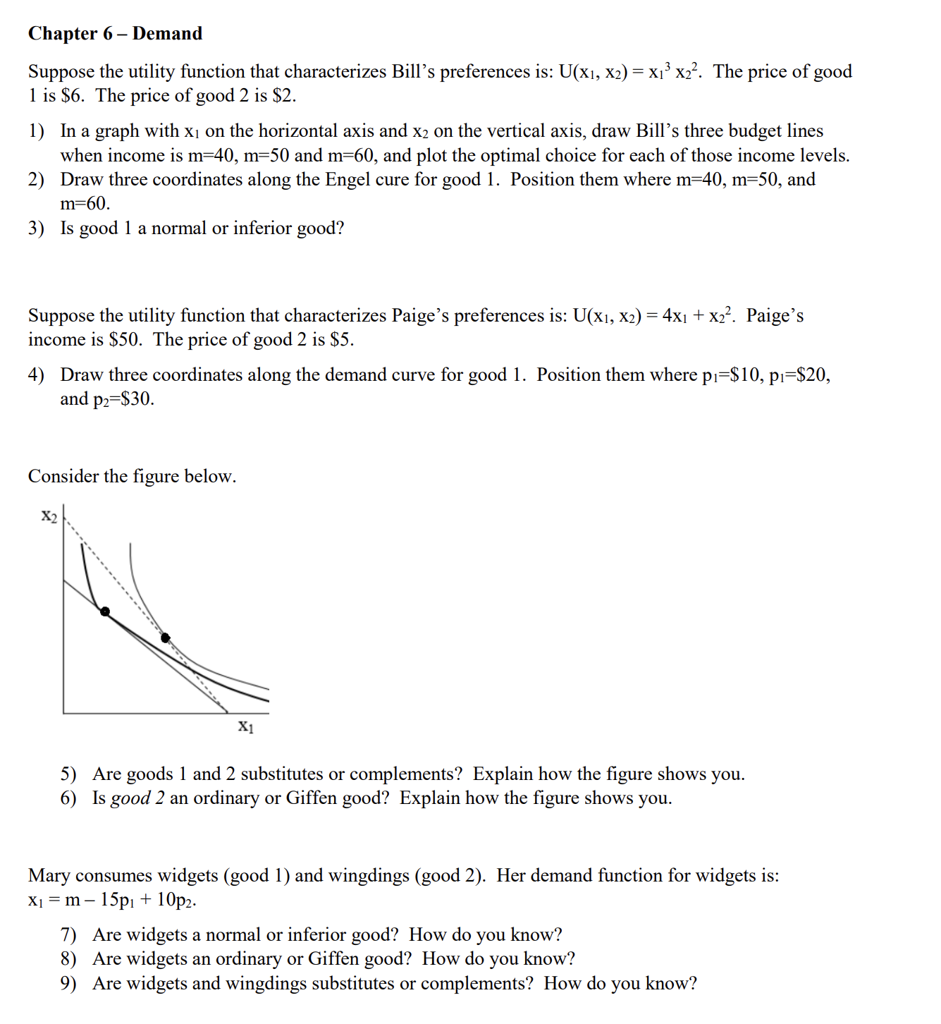 Solved Chapter 6 - Demand Suppose the utility function that | Chegg.com