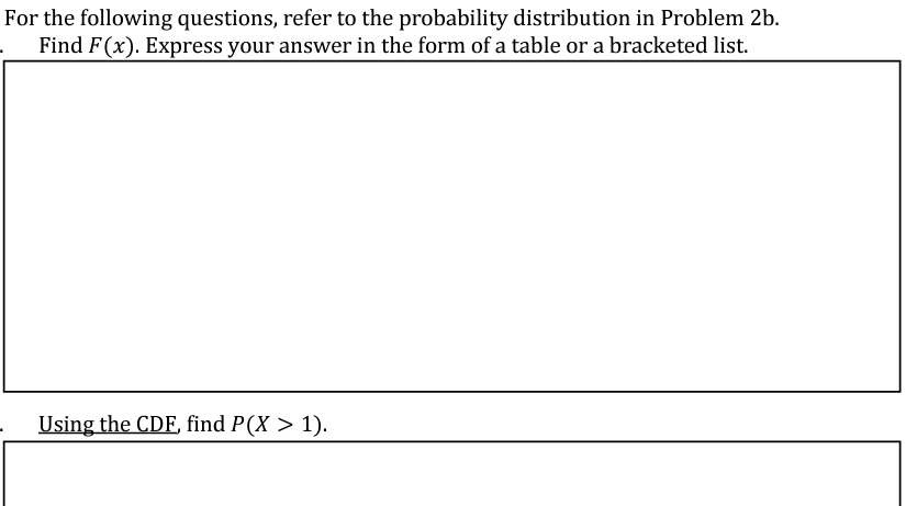 Solved Consider the following discrete probability | Chegg.com