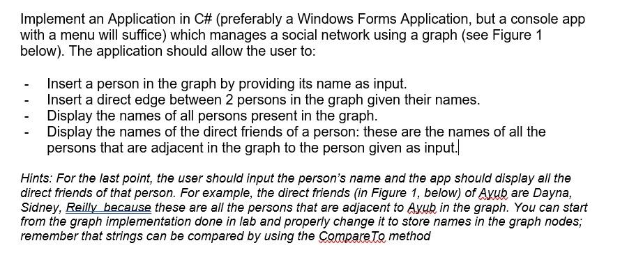 Solved Implement an Application in C\# (preferably a Windows | Chegg.com