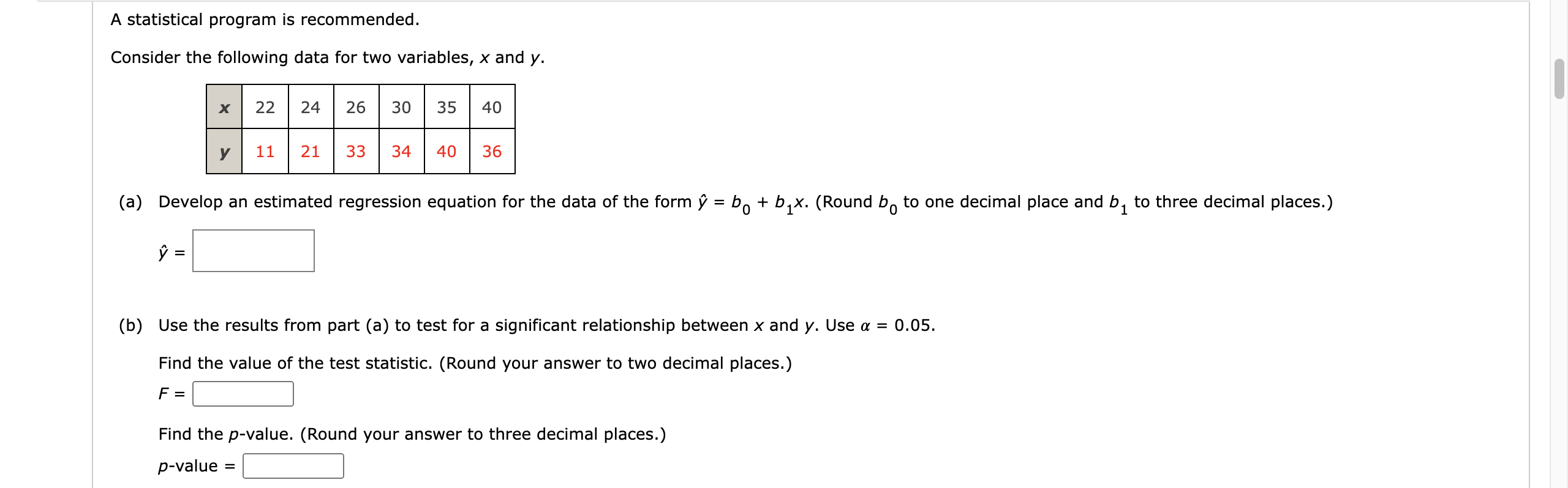 Solved A statistical program is recommended. Consider the | Chegg.com