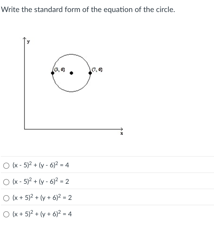 Solved Write the standard form of ﻿the equation of ﻿the | Chegg.com