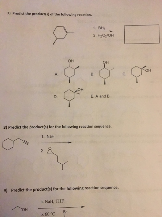 Solved Predict the product(s) of the following reaction. | Chegg.com