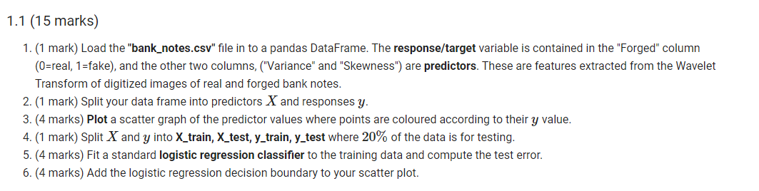 Solved We're using sklearn, pandas and matplotlib mainly but | Chegg.com
