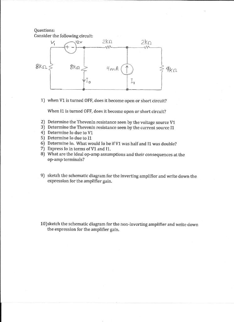 Solved Questions: Consider the following circuit: 12V 2kΩ | Chegg.com