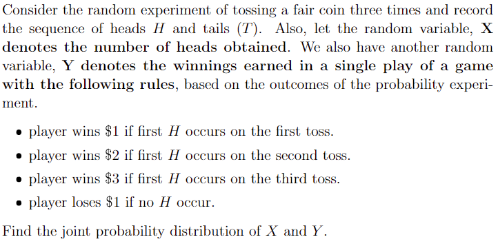 Solved Consider The Random Experiment Of Tossing A Fair Coin