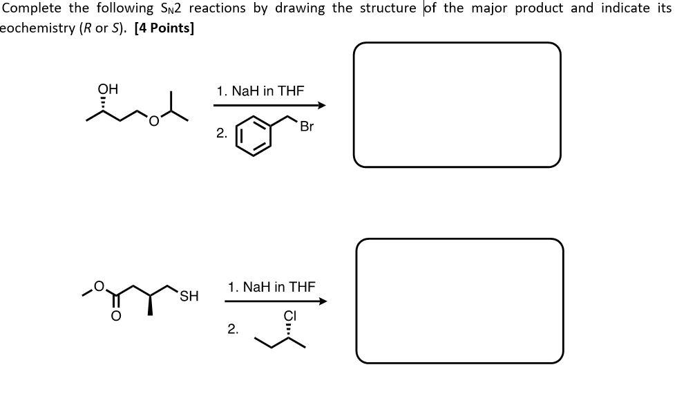 Solved Complete the following SN2 reactions by drawing the | Chegg.com