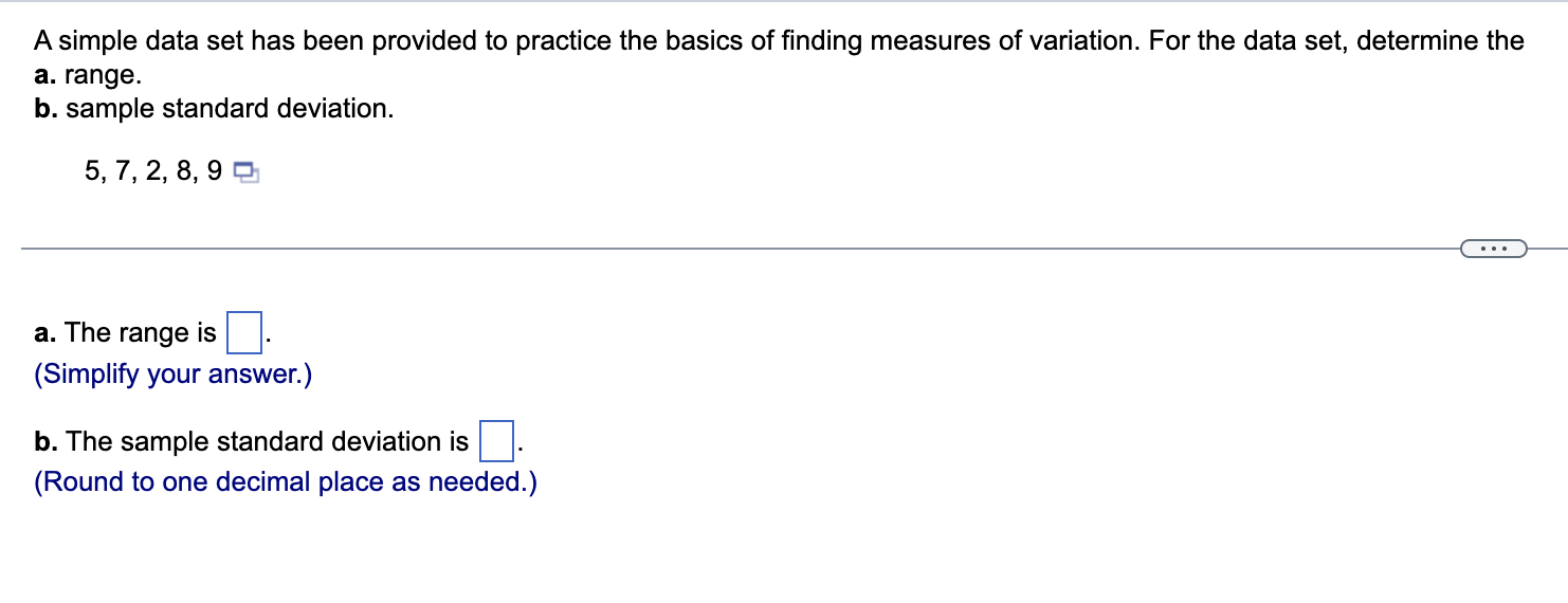 Solved A simple data set has been provided to practice the | Chegg.com