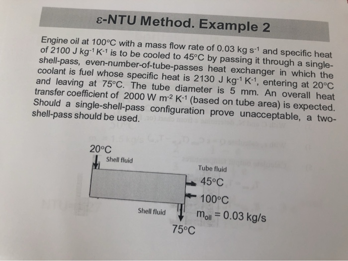 Solved 8-NTU Method. Example 2 Engine oil at 100°C with a | Chegg.com