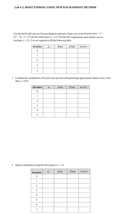 Solved solve using matlab codes with numerical methods , i | Chegg.com