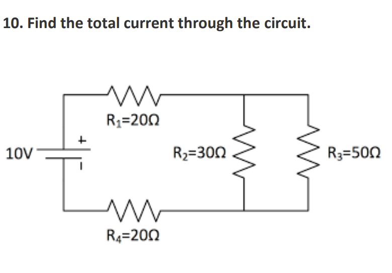 Solved Find the total current through the circuit. | Chegg.com