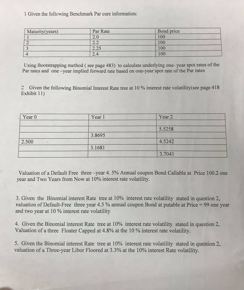 Solved 1 Given the following Benchmark Par cure information: | Chegg.com
