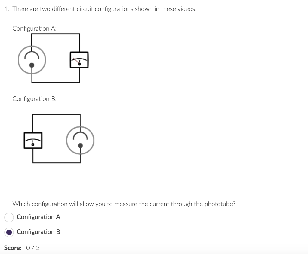 Solved 1. There are two different circuit configurations | Chegg.com