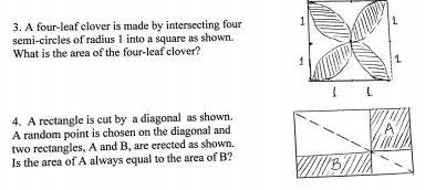 Solved 1 3. A four-leaf clover is made by intersecting four | Chegg.com