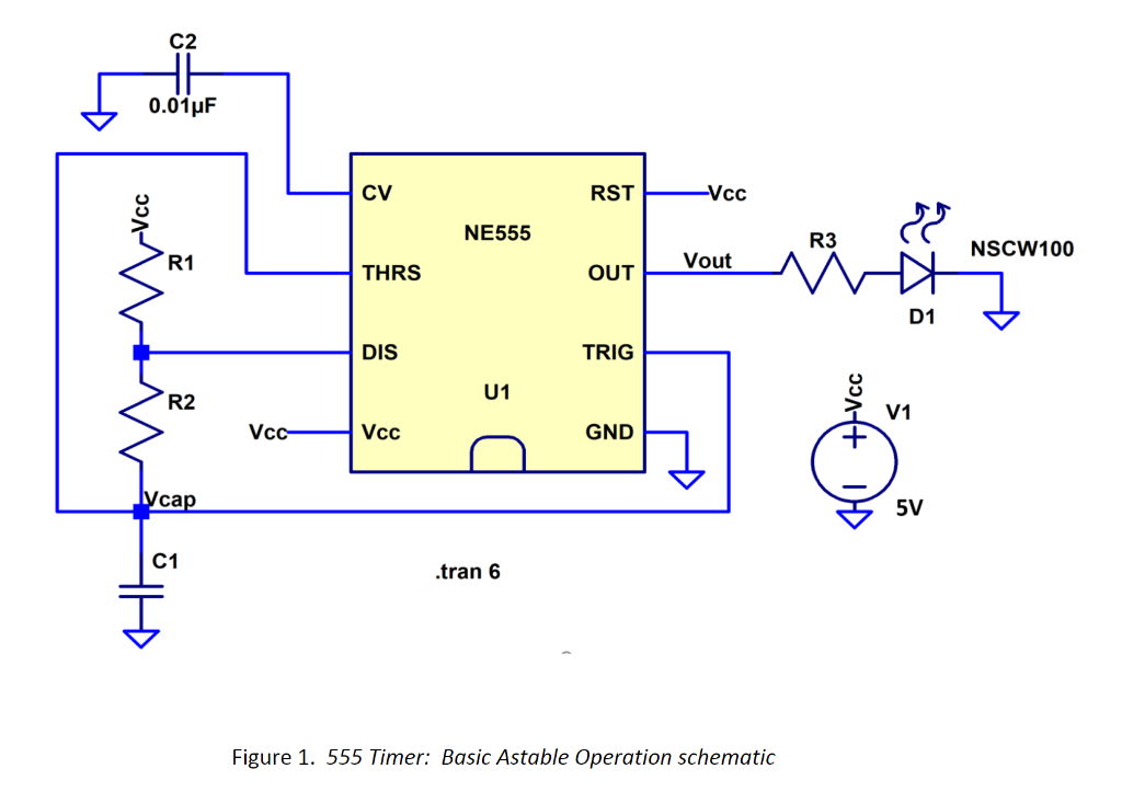 Solved 0.01°F RST VCC NE555 - NSCW100 Vout mot THRS DIS TRIG | Chegg.com