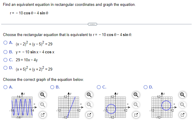 Solved Find an equivalent equation in rectangular | Chegg.com