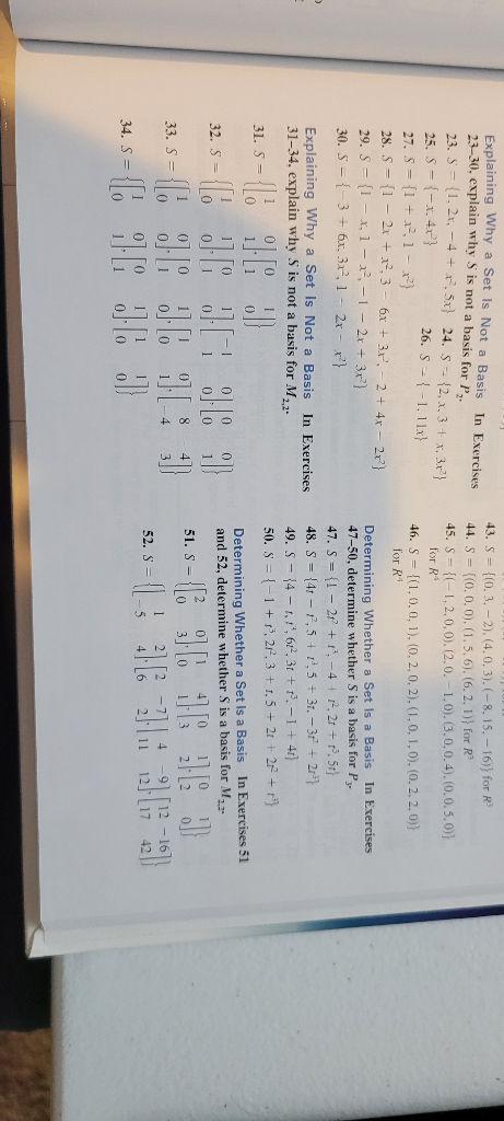 Solved Explaining Why a Set Is Not a Basis In Exercises | Chegg.com