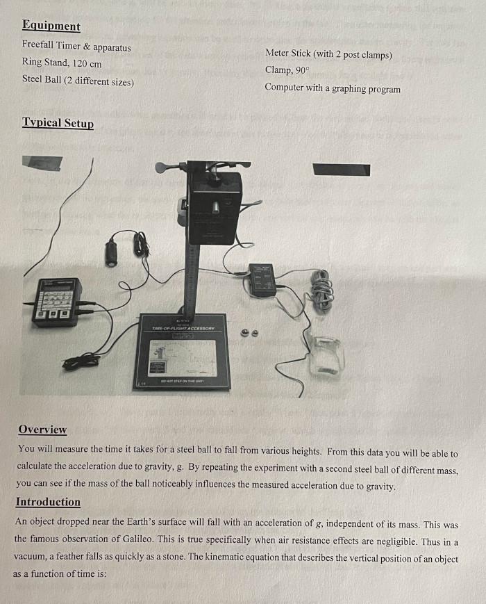 Overview You will measure the time it takes for a | Chegg.com