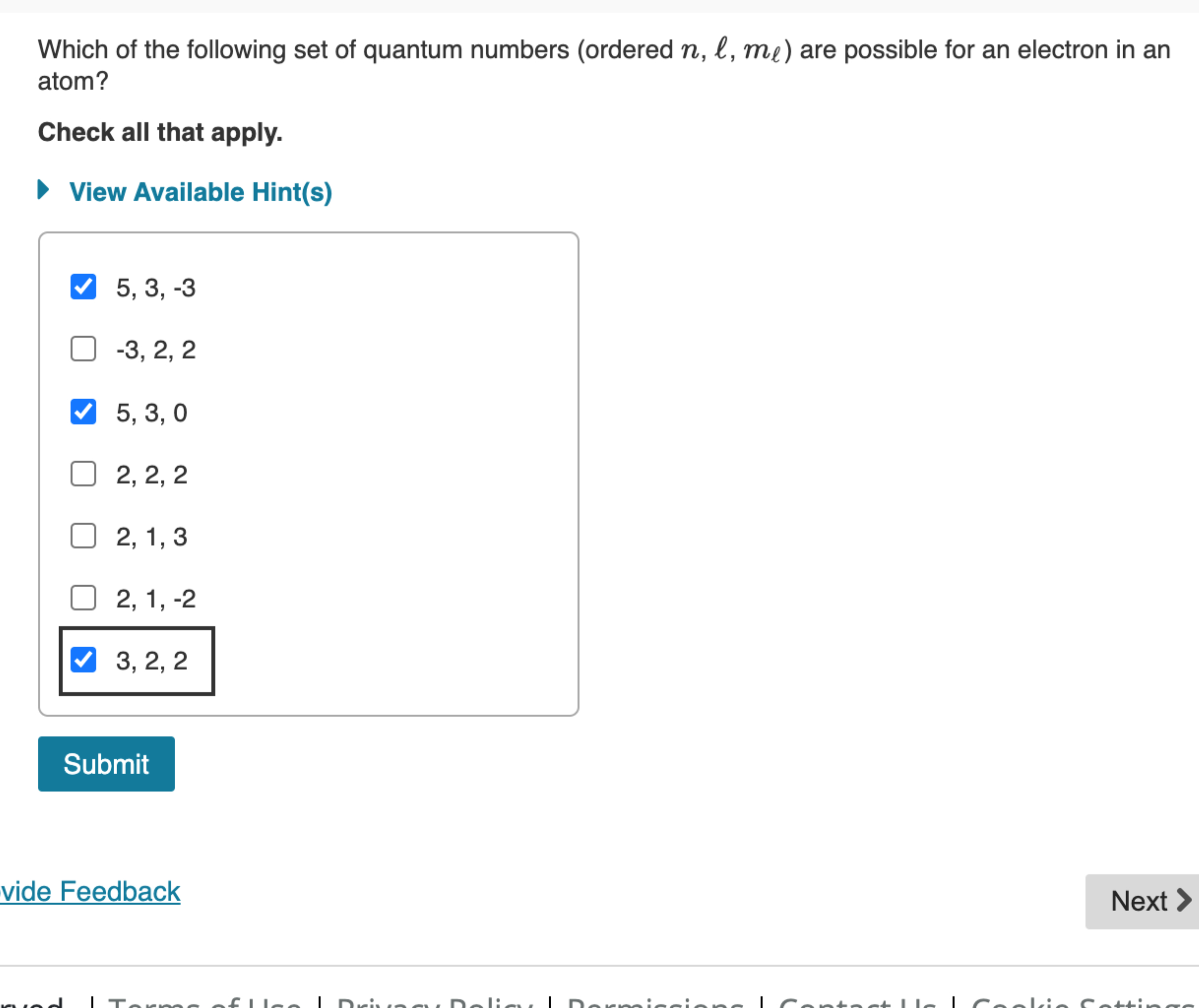 Solved Which of the following set of quantum numbers | Chegg.com
