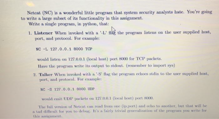 Solved Netcat (NC) is a wonderful little program that system | Chegg.com